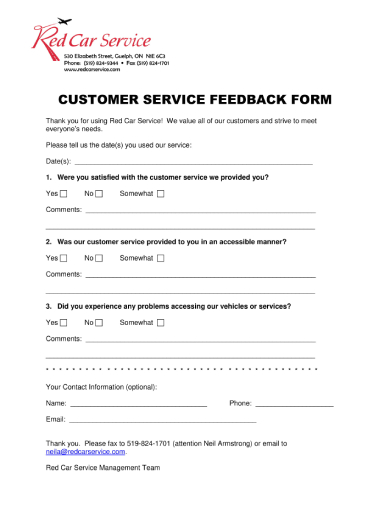 FREE 6+ Automobile Buyer Feedback Forms in PDF