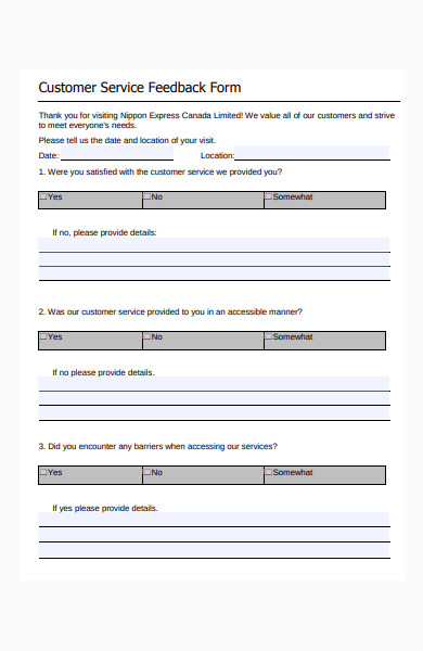 FREE 51+ Feedback Form Samples in PDF | MS Word | Excel