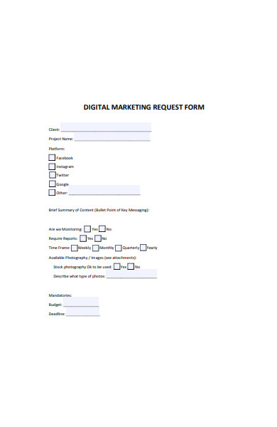FREE 51+ Marketing Forms in PDF | MS Word | Excel