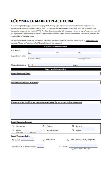 FREE 44+ E Commerce Forms in PDF | MS Word