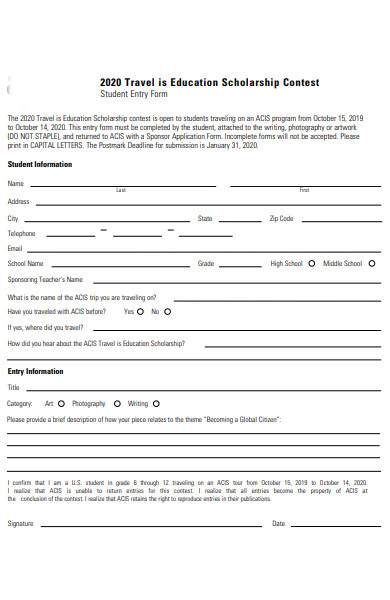 FREE 36+ Contest Entry Form Samples, PDF, MS Word, Google Docs, Excel