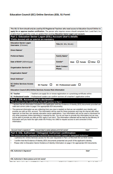 FREE 56+ Education Form Samples, PDF, MS Word, Google Docs, Excel