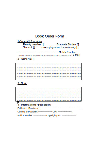 FREE 31+ Book Order Forms in PDF | MS Word | Excel