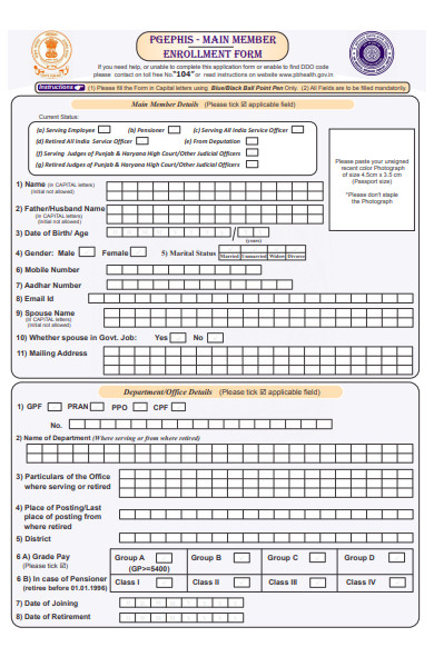 FREE 56+ Enrolment Form Samples, PDF, MS Word, Google Docs, Excel