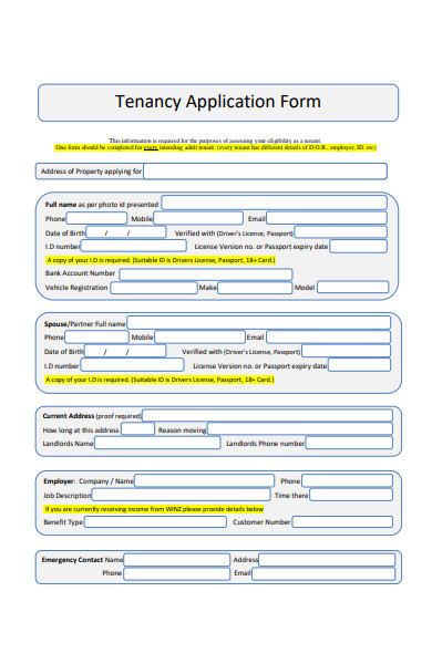 FREE 35+ Tenant Application Forms in PDF | MS Word