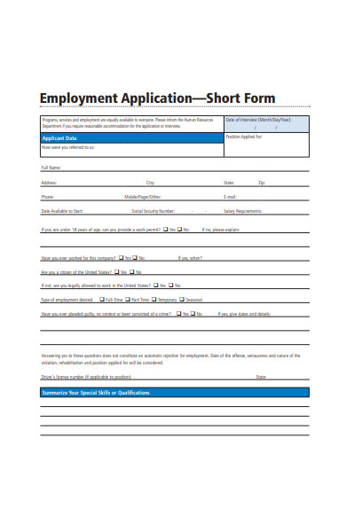 FREE 56+ Job Application Form Samples, PDF, Word, Google Docs