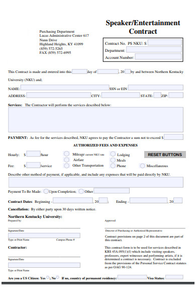 FREE 34+ Entertainment Forms in PDF | MS Word | Excel