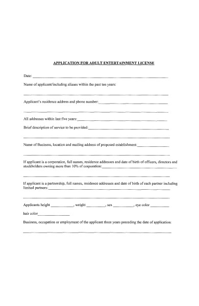 FREE 34+ Entertainment Forms in PDF | MS Word | Excel