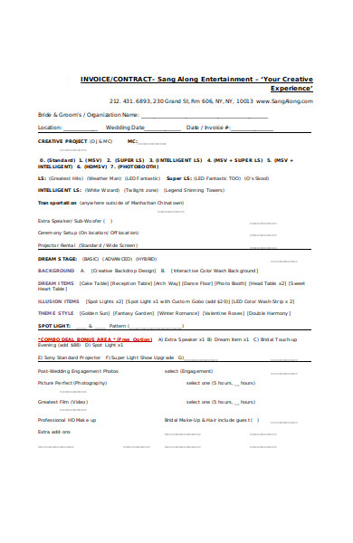 FREE 34+ Entertainment Forms in PDF | MS Word | Excel