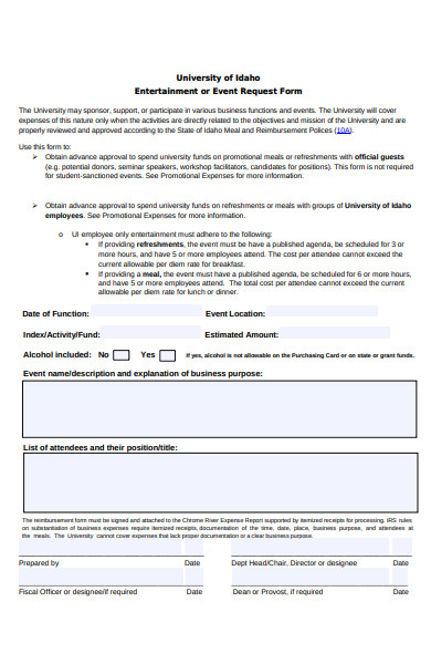 FREE 34+ Entertainment Forms in PDF | MS Word | Excel