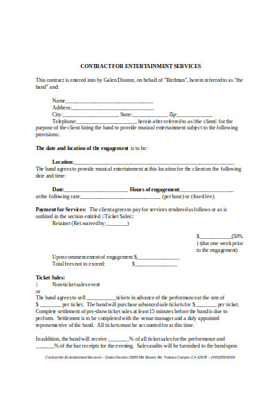 FREE 34+ Entertainment Forms in PDF | MS Word | Excel