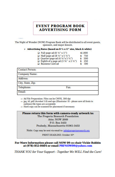 FREE 35+ Advertising Forms in PDF | MS Word | XLS