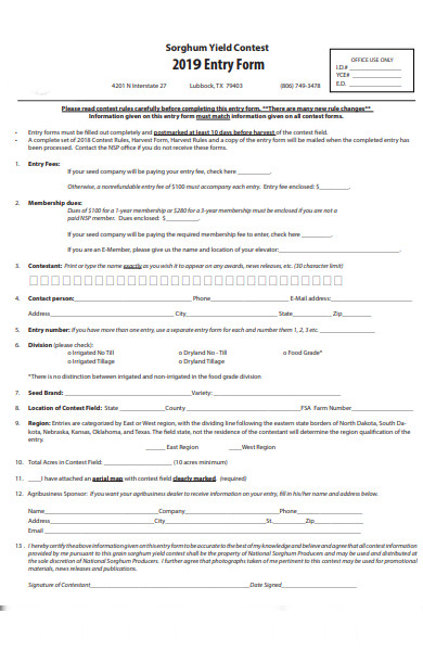 FREE 36+ Contest Entry Form Samples, PDF, MS Word, Google Docs, Excel