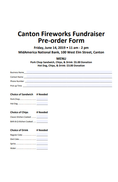 FREE 51+ Pre Order Forms in PDF | MS Word | Excel