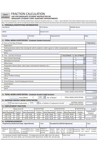 FREE 31+ Calculation Forms in PDF | MS Word