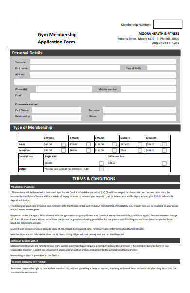 FREE 56+ Membership Form Samples, PDF, Word, Google Docs, Excel