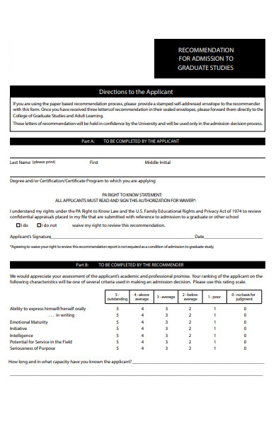 FREE 50+ Recommendation Forms in PDF | MS Word