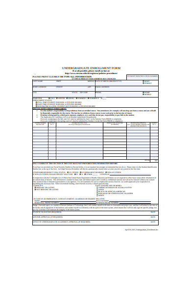 FREE 52+ Enrolment Forms in PDF | MS Word | Excel