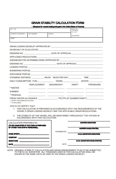 FREE 31+ Calculation Forms in PDF | MS Word