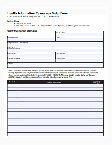 FREE 52+ Order Forms in PDF | MS Word | Excel