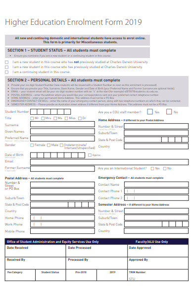 FREE 51+ Education Forms in PDF | MS Word | Excel
