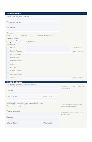 FREE 56+ Education Form Samples, PDF, MS Word, Google Docs, Excel