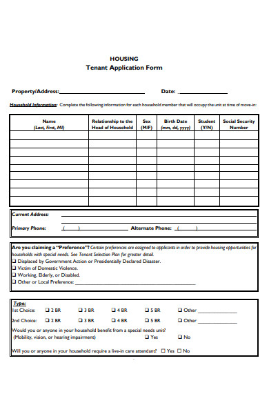 FREE 35+ Tenant Application Forms in PDF | MS Word