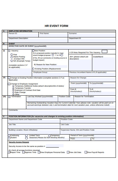 FREE 53+ Human Resources Forms in PDF | MS Word | Excel