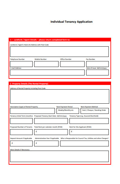 FREE 35+ Tenant Application Forms in PDF | MS Word