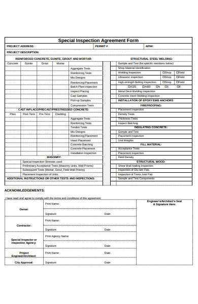 FREE 56+ Inspection Form Samples, PDF, MS Word, Google Docs, Excel