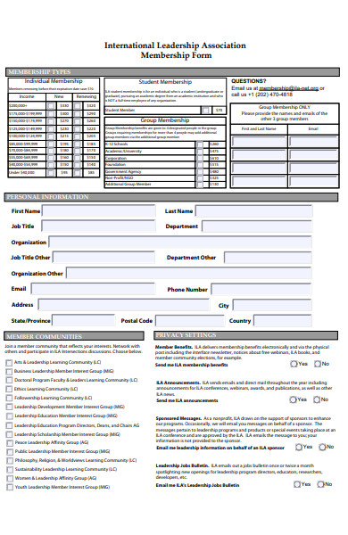 FREE 56+ Membership Form Samples, PDF, Word, Google Docs, Excel