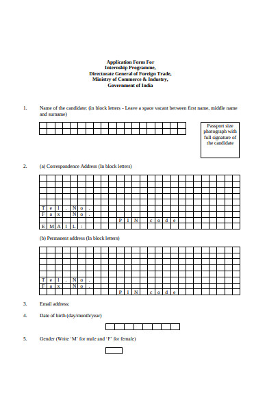 FREE 50+ Internship Application Form Samples, PDF, MS Word, Google Docs