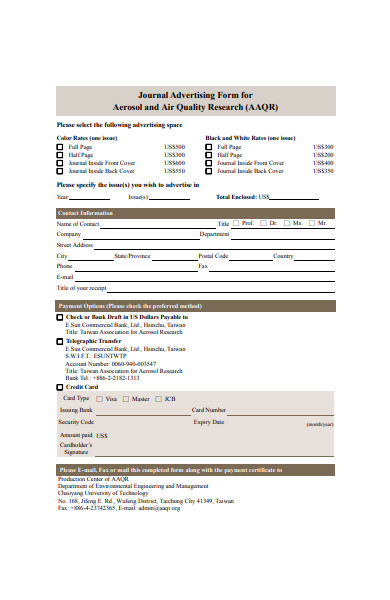 FREE 35+ Advertising Forms in PDF | MS Word | XLS