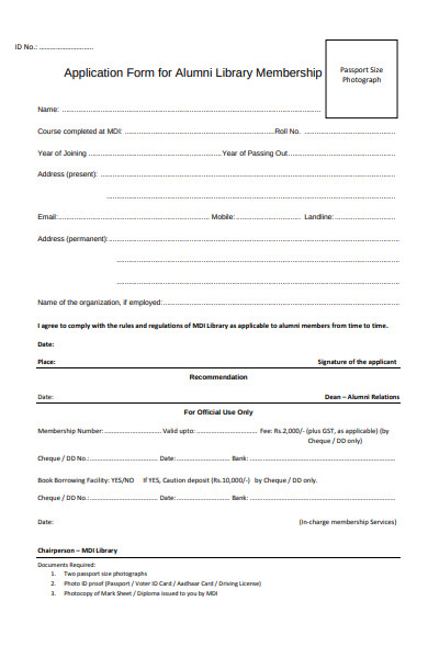FREE 30+ Membership Application Forms in PDF | MS Word