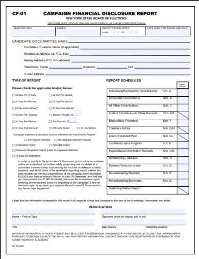 FREE 4+ Campaign Finance Forms in PDF