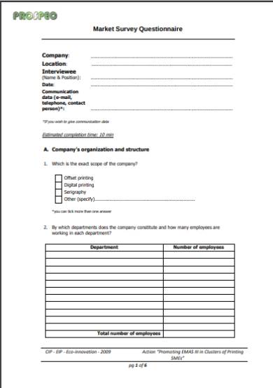 FREE 6+ Market Research Forms in PDF | MS Word
