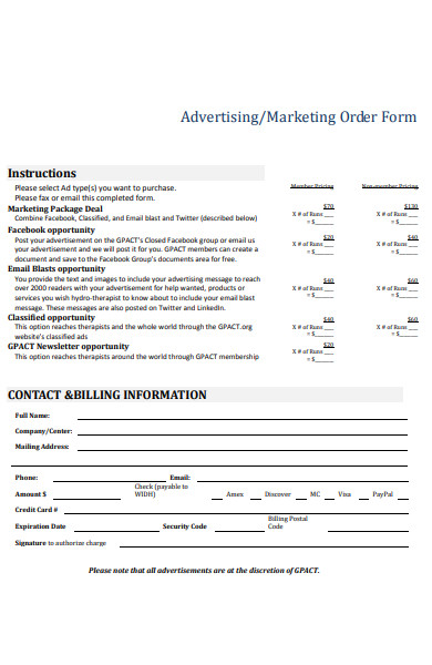 FREE 51 Marketing Forms In PDF MS Word Excel