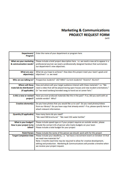 FREE 51+ Marketing Forms in PDF | MS Word | Excel