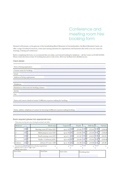 FREE 56+ Event Booking Form Samples, PDF, MS Word, Google Docs, Excel