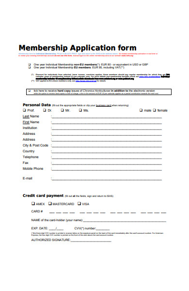 FREE 56+ Membership Form Samples, PDF, Word, Google Docs, Excel