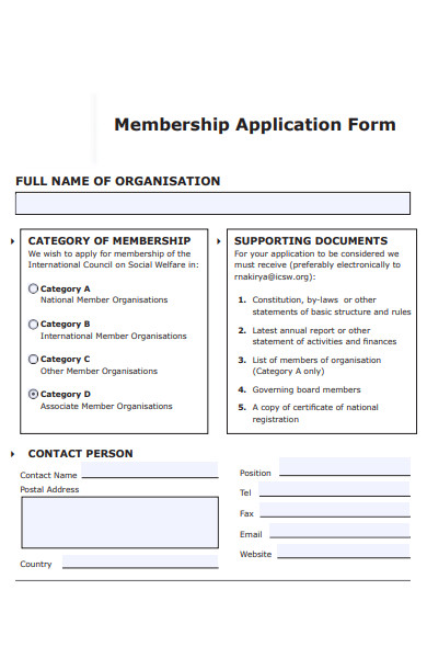 FREE 30+ Membership Application Forms in PDF | MS Word