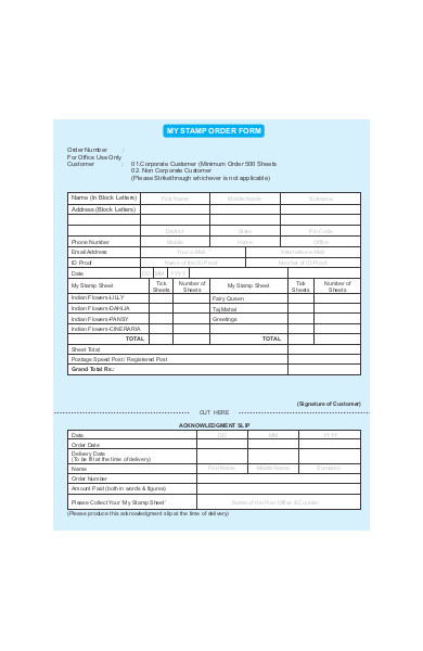FREE 56+ Order Form Samples, PDF, MS Word, Google Docs, Excel