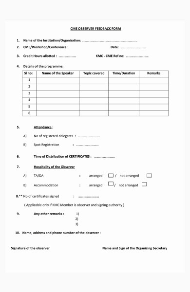 FREE 51+ Feedback Form Samples in PDF | MS Word | Excel