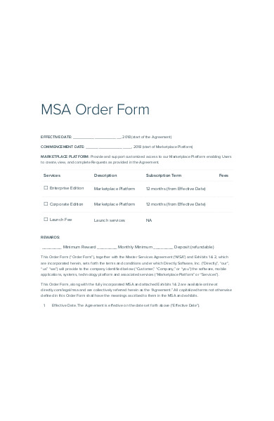 FREE 56+ Order Form Samples, PDF, MS Word, Google Docs, Excel