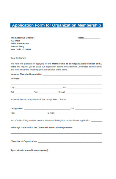 FREE 56+ Membership Form Samples, PDF, Word, Google Docs, Excel