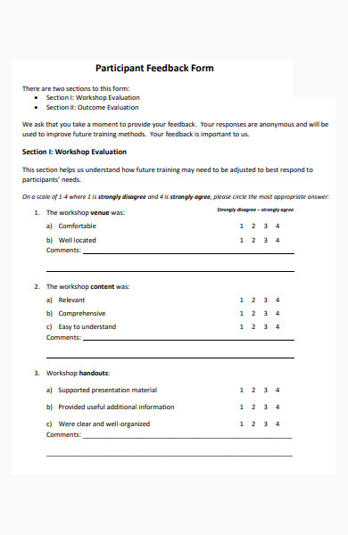 FREE 51+ Feedback Form Samples in PDF | MS Word | Excel