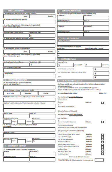 FREE 35+ Tenant Application Forms in PDF | MS Word