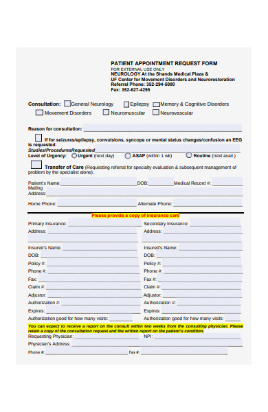 FREE 52+ Sample Appointment Forms in PDF | MS Word