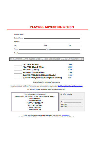 FREE 35+ Advertising Forms in PDF | MS Word | XLS
