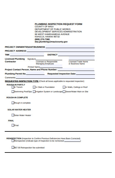 FREE 56+ Inspection Form Samples, PDF, MS Word, Google Docs, Excel